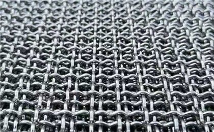Black Steel Crimped Wire Mesh , Rod Vibrating 18 Gauge Woven Wire Mesh