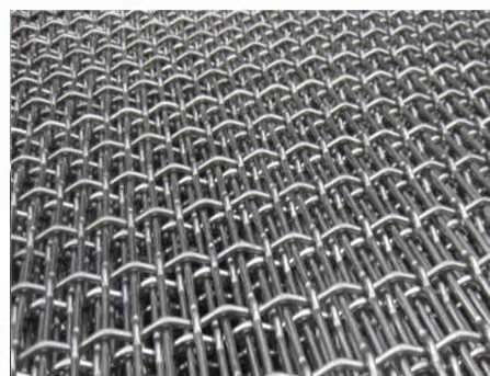 Black Steel Crimped Wire Mesh , Rod Vibrating 18 Gauge Woven Wire Mesh